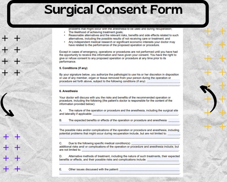Surgical Consent -informed Consent to Surgery - Surgical Consent Form ...