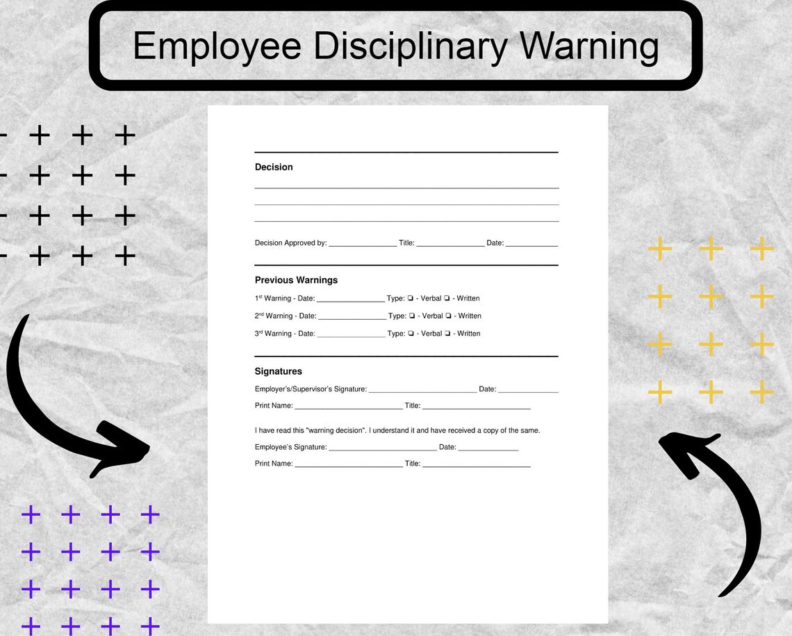 Employee Disciplinary Warning - Employee Write up Disciplinary Form ...