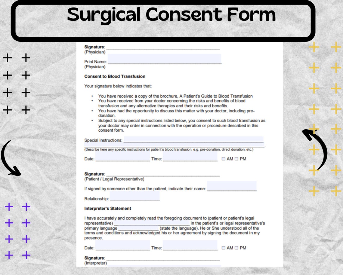Surgical Consent -informed Consent to Surgery - Surgical Consent Form ...