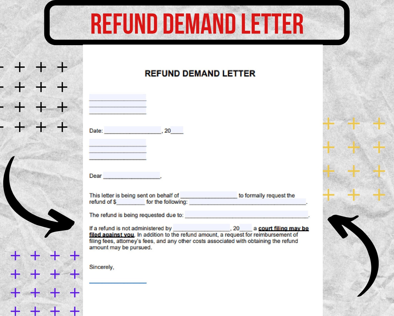 Refund Demand Letter | Refund Demand Letter Form / Refund Demand Letter ...