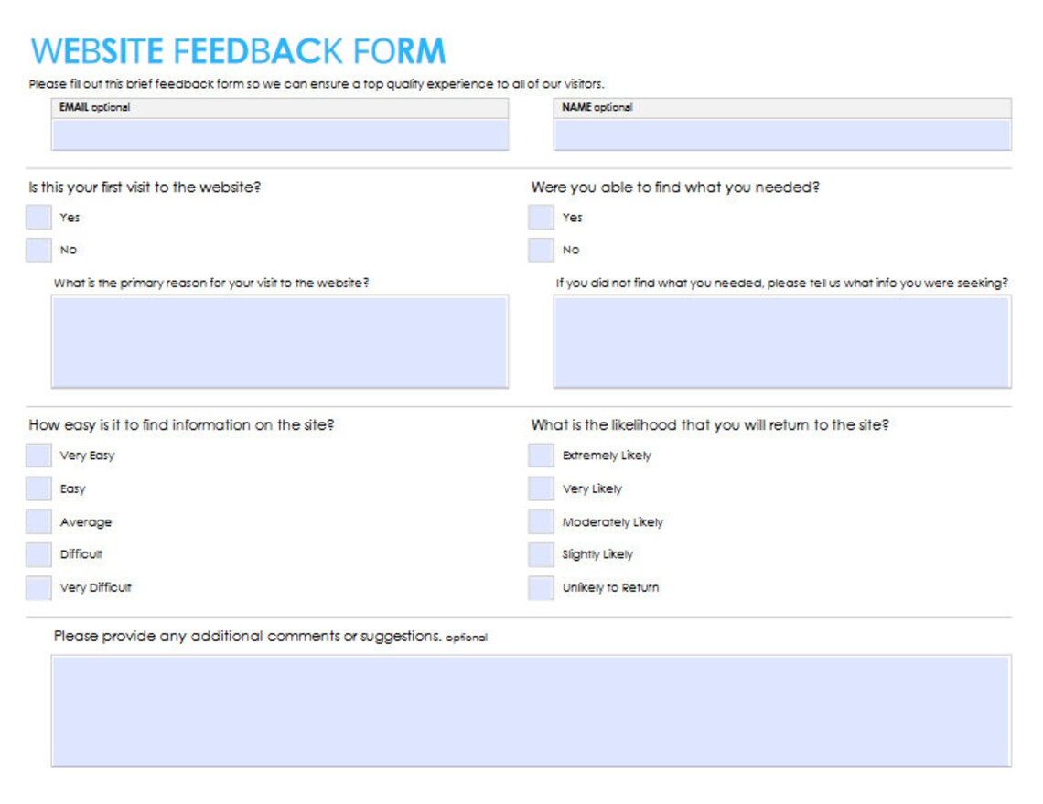 Employee Feedback Form - Employee Feedback Template - Human Resources ...