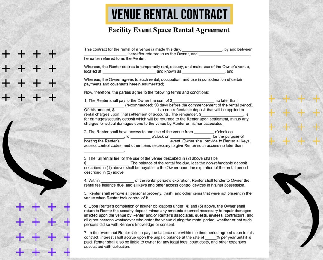 Event Space Rental - Event Space Rental Form - Venue Rental Contract ...