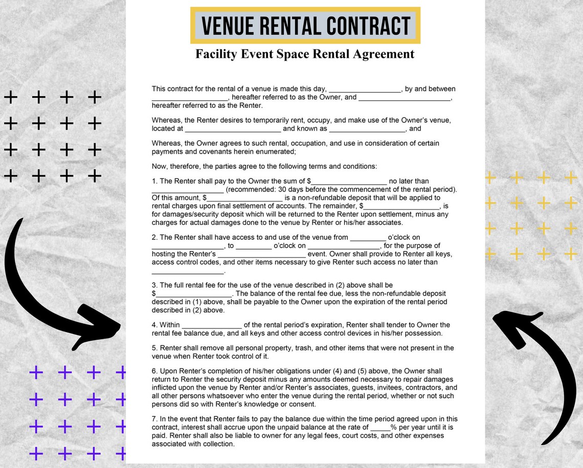 Event Space Rental - Event Space Rental Form - Venue Rental Contract ...