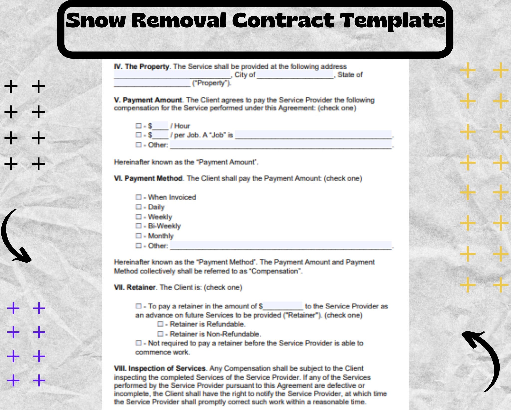 Snow Removal Contract Template - Snow Removal Contract Forms - Snow ...