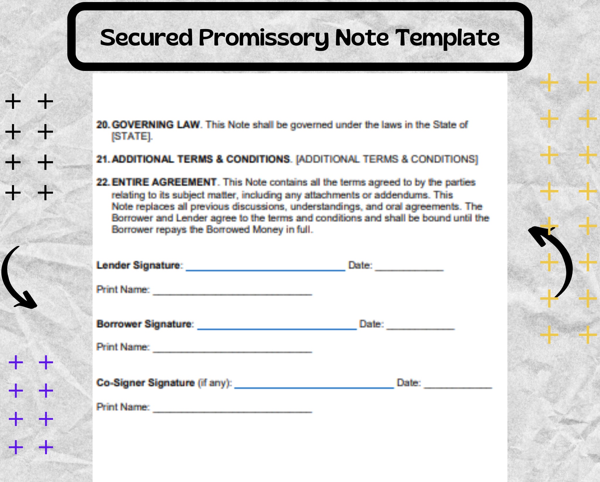 Secured Promissory Note Form - Secured Promissory Note Template ...