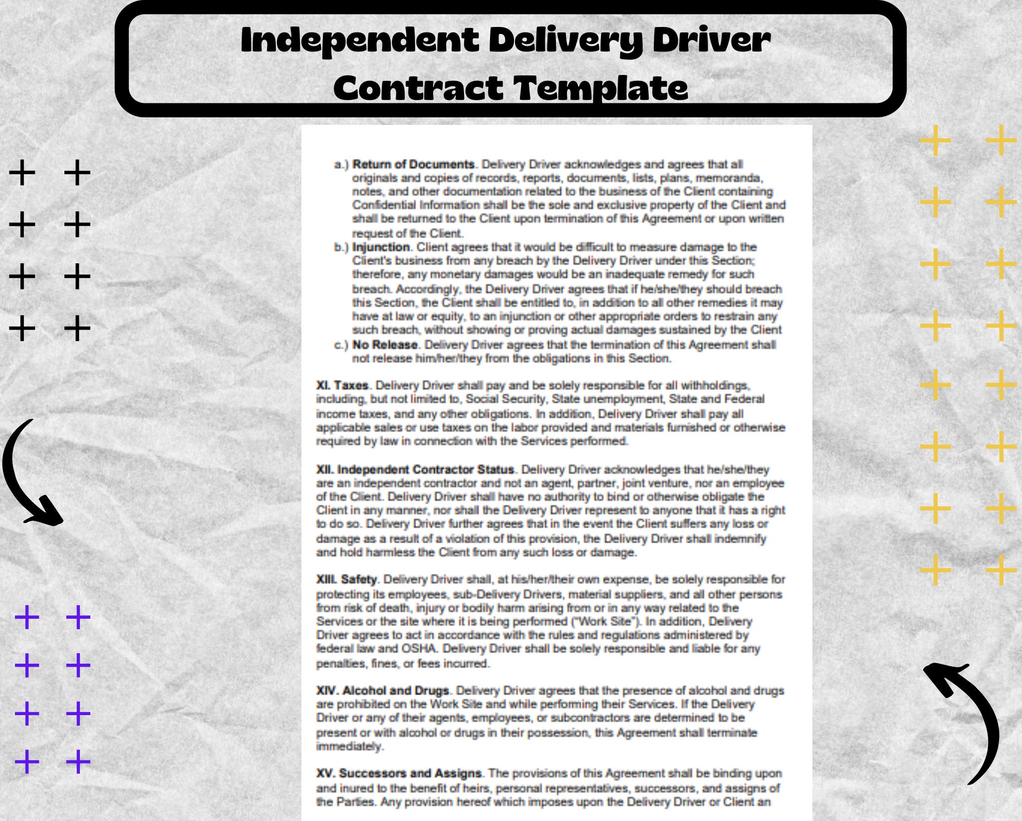 Independent Delivery Driver Contract Template - Independent Delivery ...