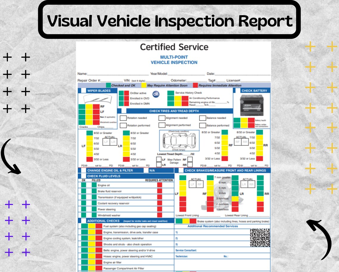 Visual Vehicle Inspection Report - Vehicle Inspection Worksheet ...