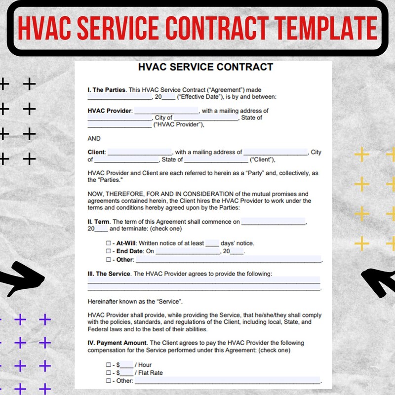 Hvac Service Agreement - Etsy