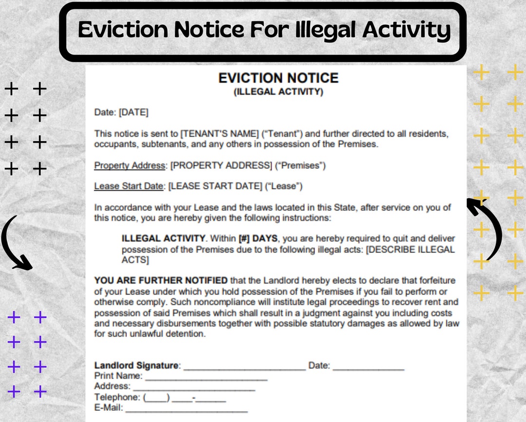 Eviction Notice for Illegal Activity , Notice to Quit - Eviction Notice ...
