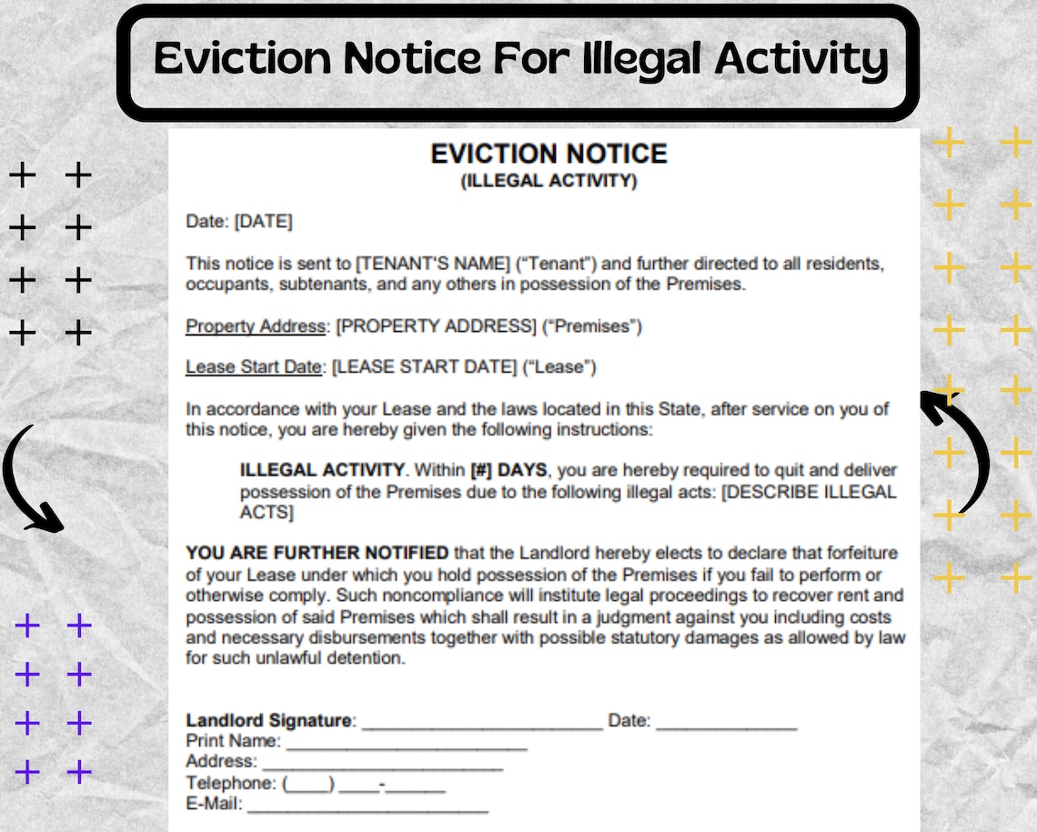 Eviction Notice for Illegal Activity , Notice to Quit - Eviction Notice ...