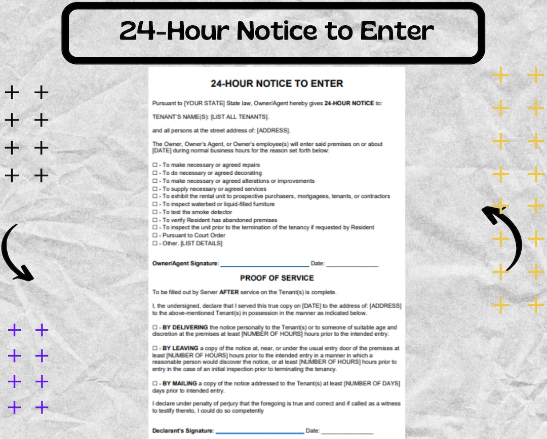 24 Hour Notice To Enter Landlord To Tenant 24 Hour Notice To Enter Form