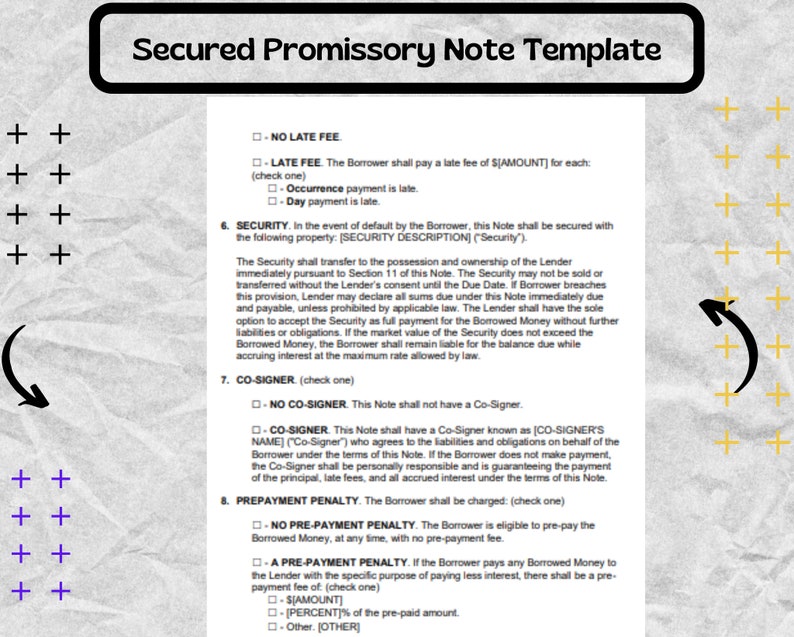 Secured Promissory Note Form - Secured Promissory Note Template ...
