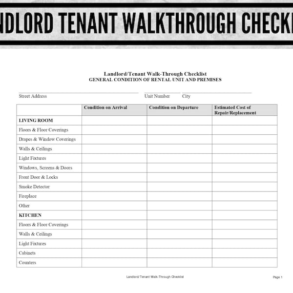 Walkthrough Template - Etsy