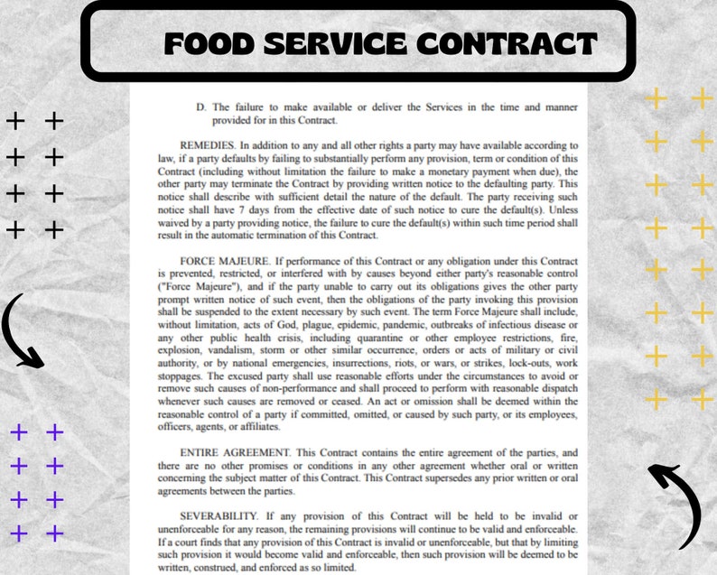 Food Services Contract Agreement - Food Services Contract Agreement ...