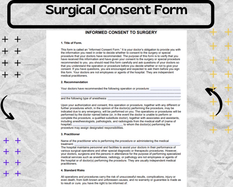 Surgical Consent -informed Consent to Surgery - Surgical Consent Form ...