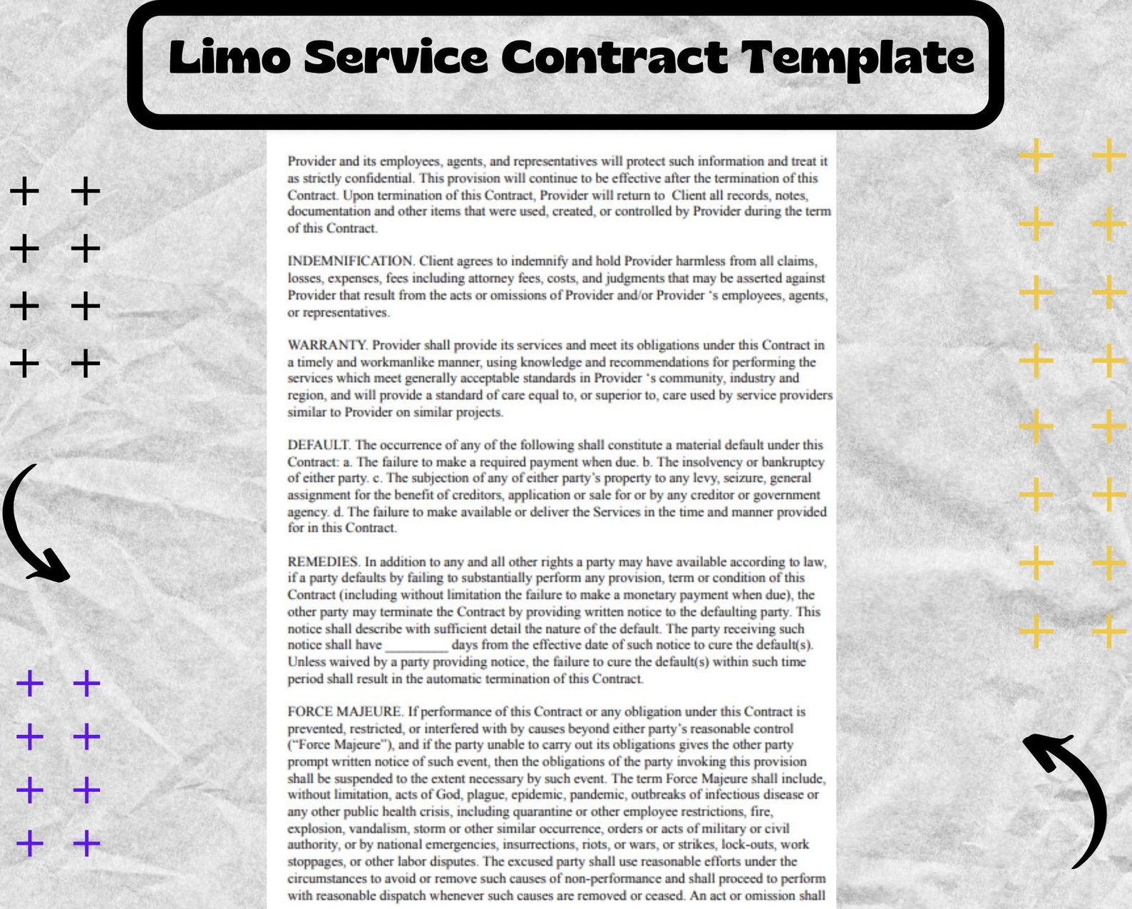Limo Service Contract Template - Limousine / Car Service Contract Forms ...