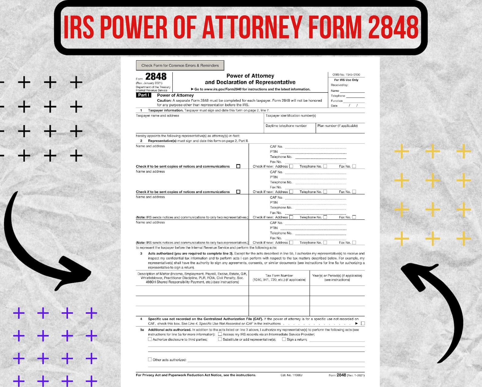 IRS Power of Attorney Form 2848 | Revised Jan. 2021 | IRS Power of ...