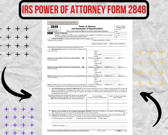 IRS Power of Attorney Form 2848 Revised Jan. 2021 IRS | Etsy