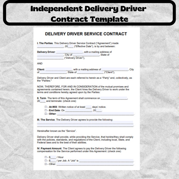 Driver Contract - Etsy