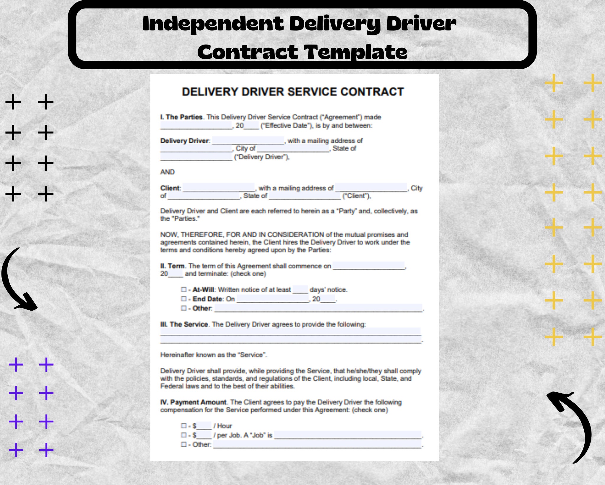 Independent Delivery Driver Contract Template - Independent Delivery ...