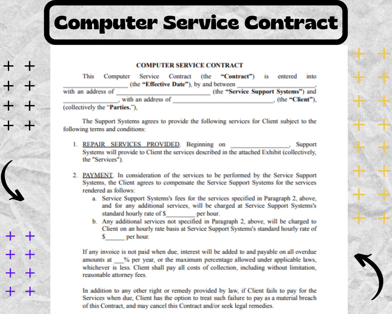 Computer Service Contract Template Computer Service Contract Forms ...