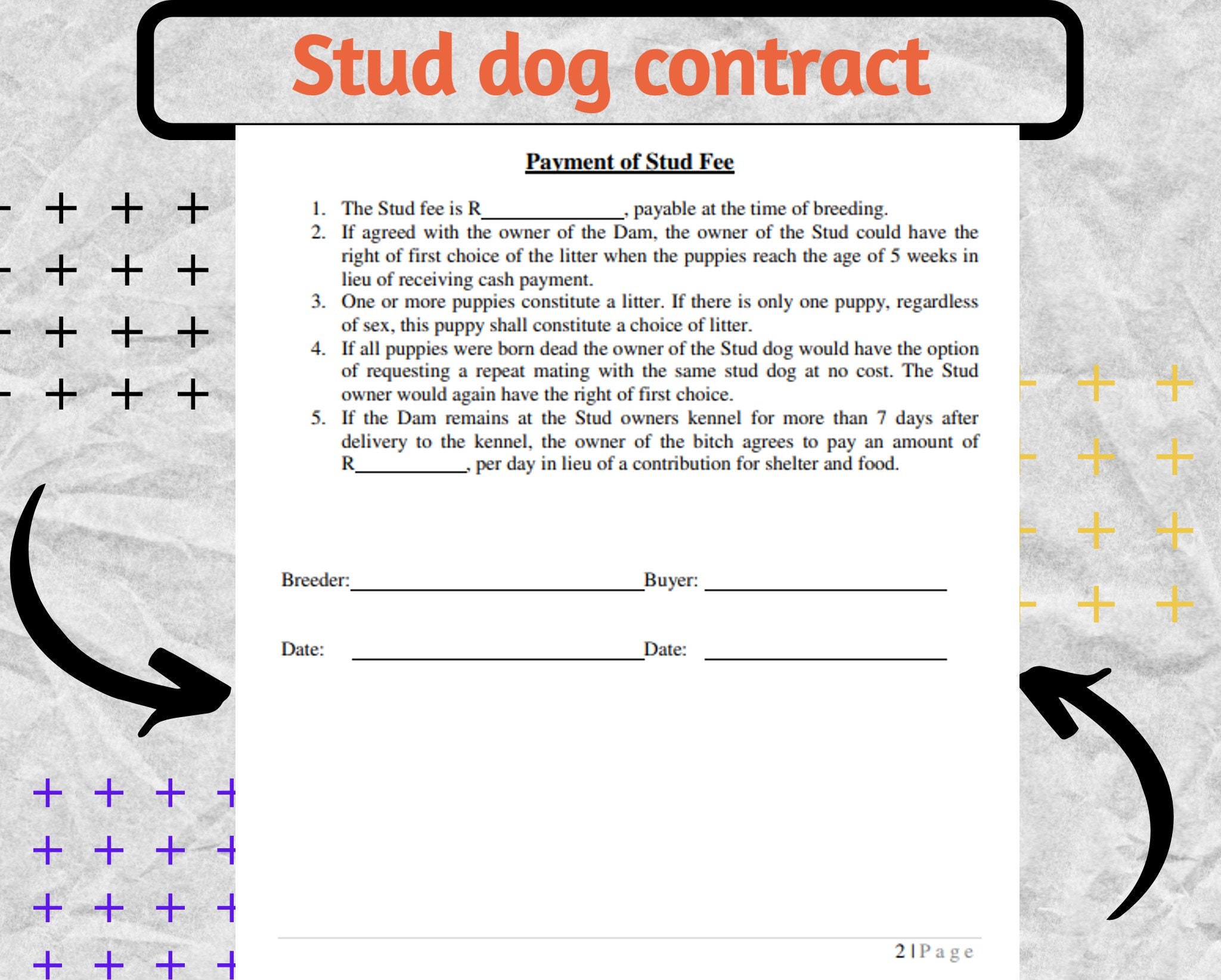 Stud Dog, Stud Dog Contract, Stud Dog Forms, Stud Dog Template, Stud ...