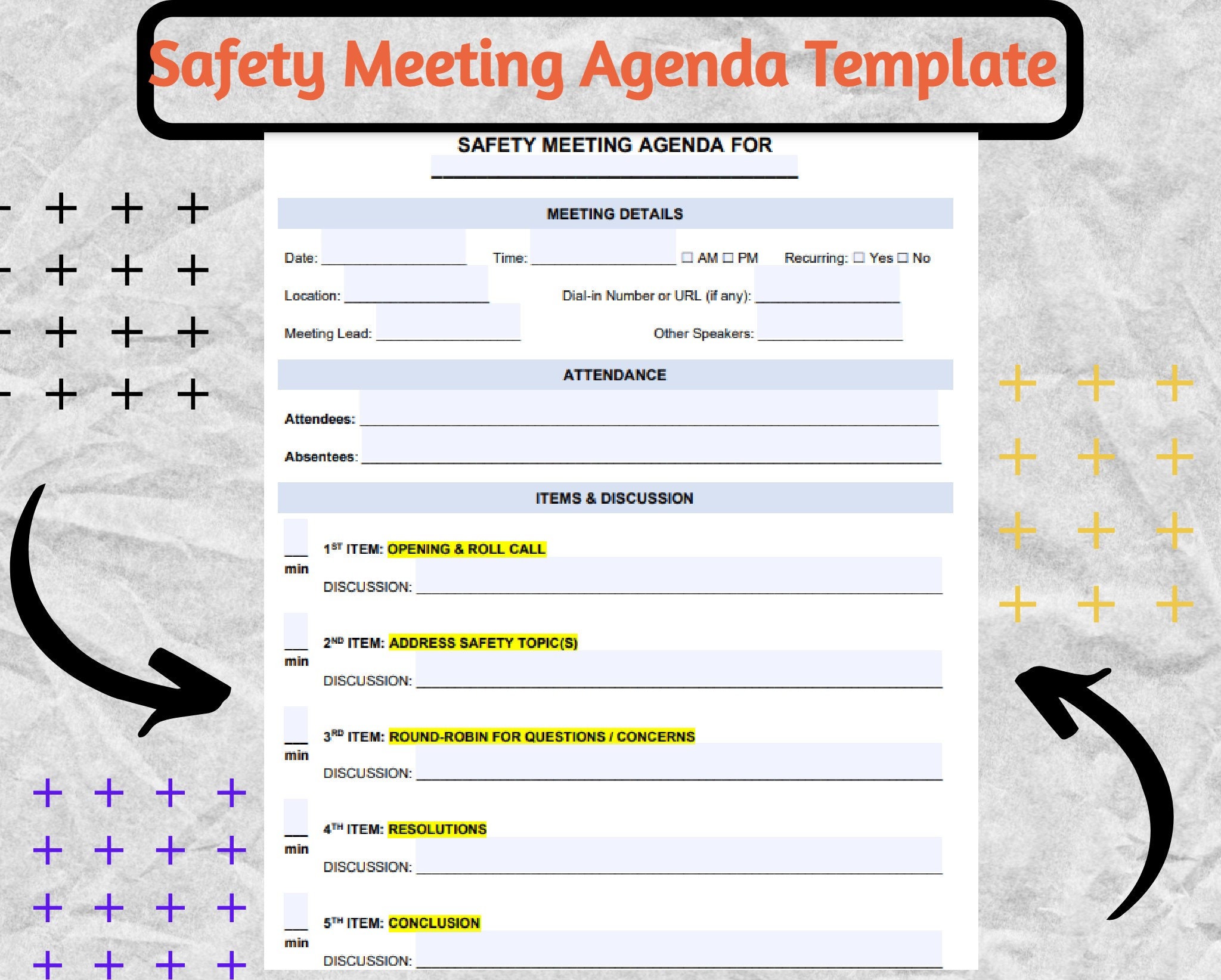 Safety Meeting Agenda , Safety Meeting Agenda Form , Safety Meeting ...