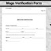 Wage Verification Form Wage Verification Template Wage Verification - Etsy