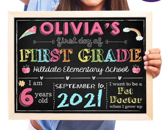 Editable Back to School First Day of School Sign Instant Download ...