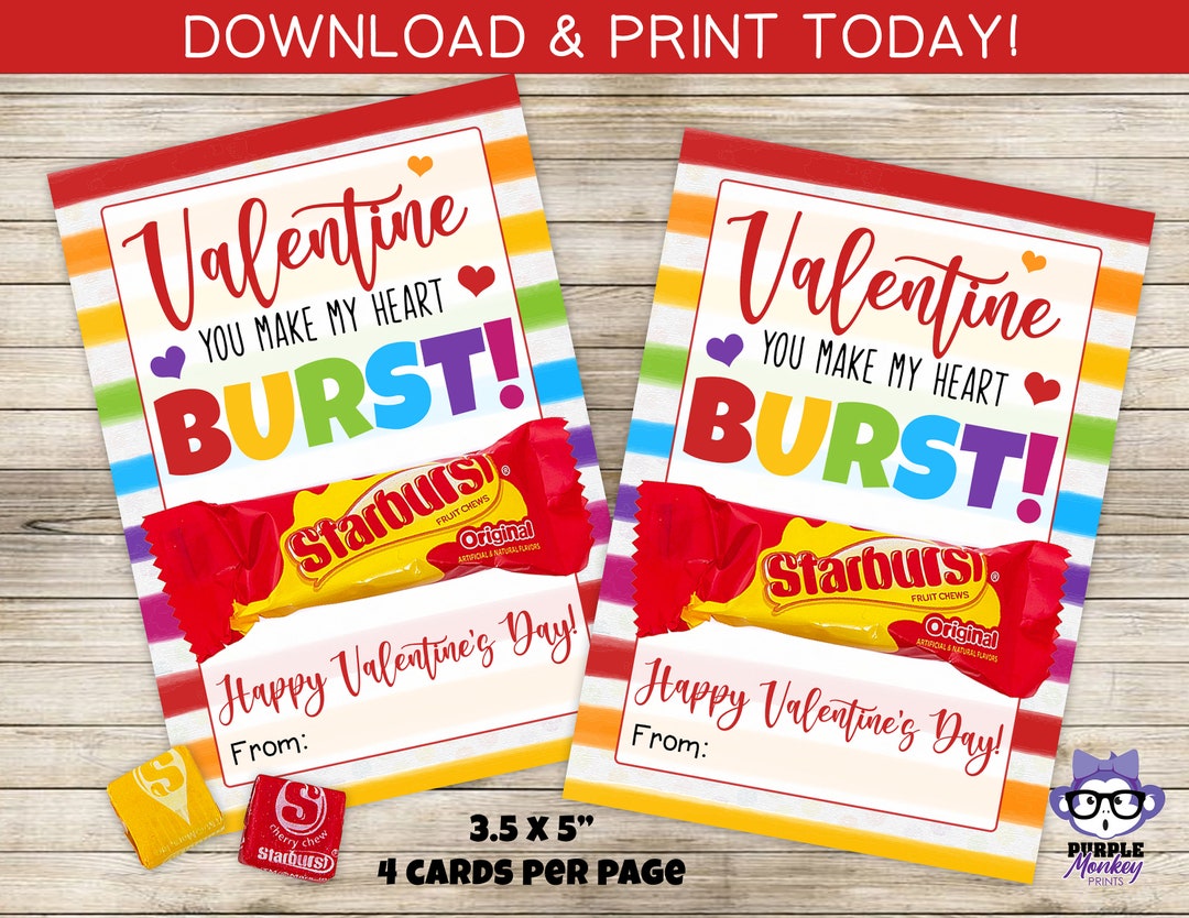 Digital Valentine You Make My Heart Burst Valentine's Day Card ...