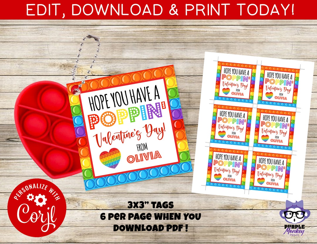 Hope You Have a Poppin' Valentine's Day Pop It Instant Download ...