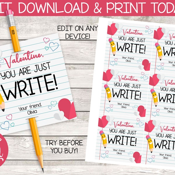 Valentine Pencils - Etsy