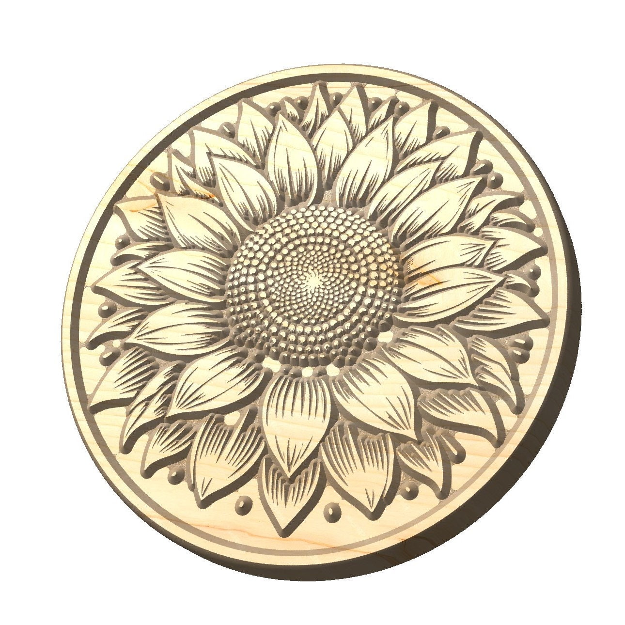 CNC Sunflower Pattern for Ornamental Carving V-carve Pro CRV File ...