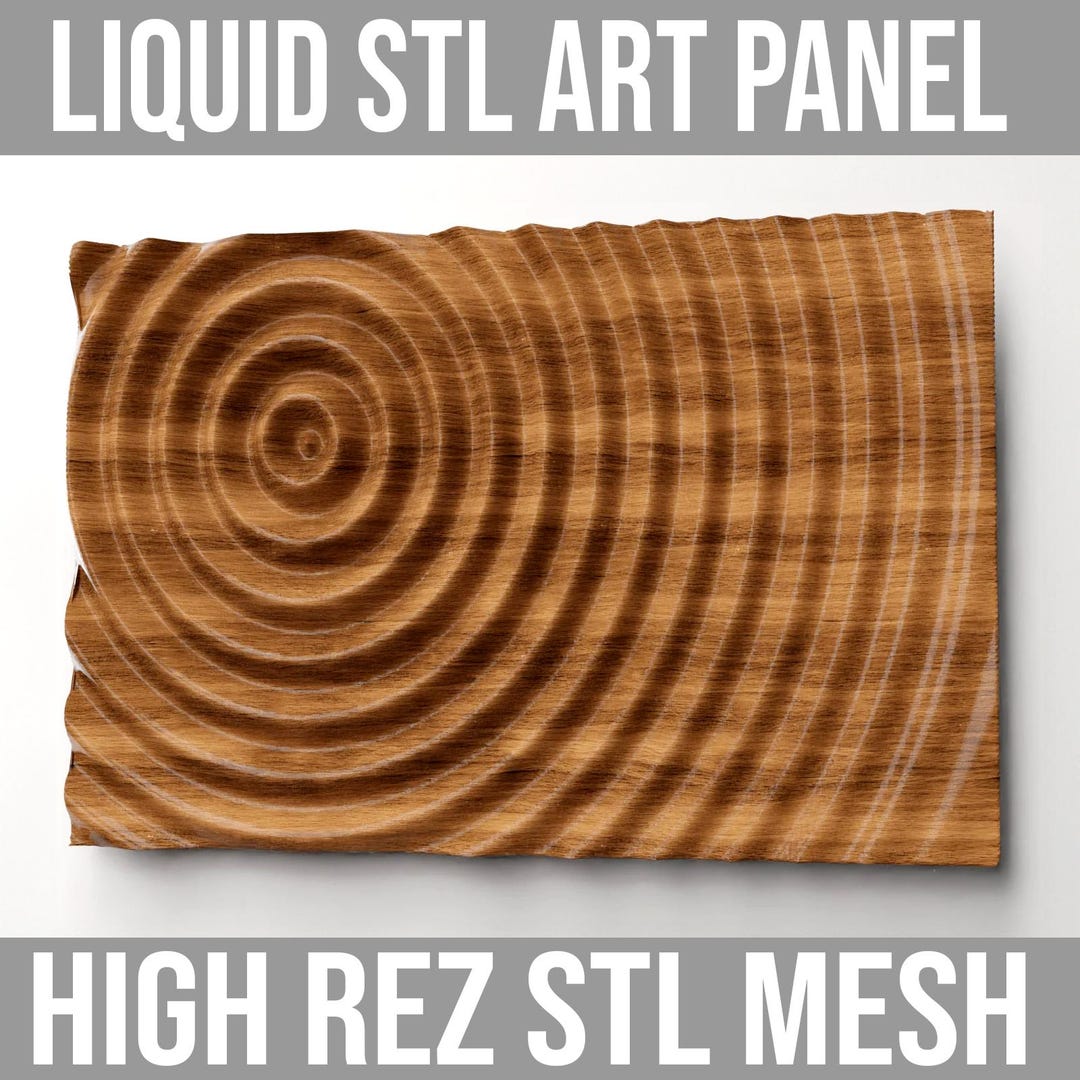 3D Water Ripple Wall Panel Design: CNC Carved Wood Relief (STL File) - Etsy