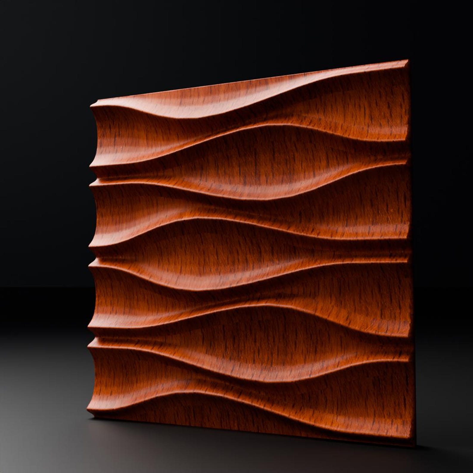Wispy Waves 3D Wall Panel Design: Tileable CNC STL File (digital ...