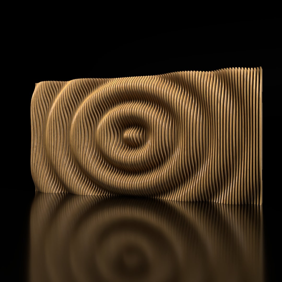 Parametric Wall Art Cut File | Water Ripple Wall Art | 3D Abstract Wood ...