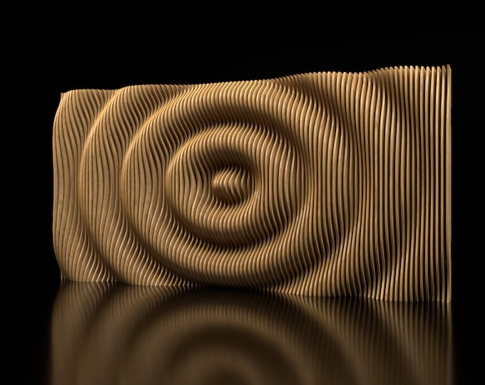Parametric Wave Wall Art: 3D Wood Relief CNC Cut File (instant Download ...