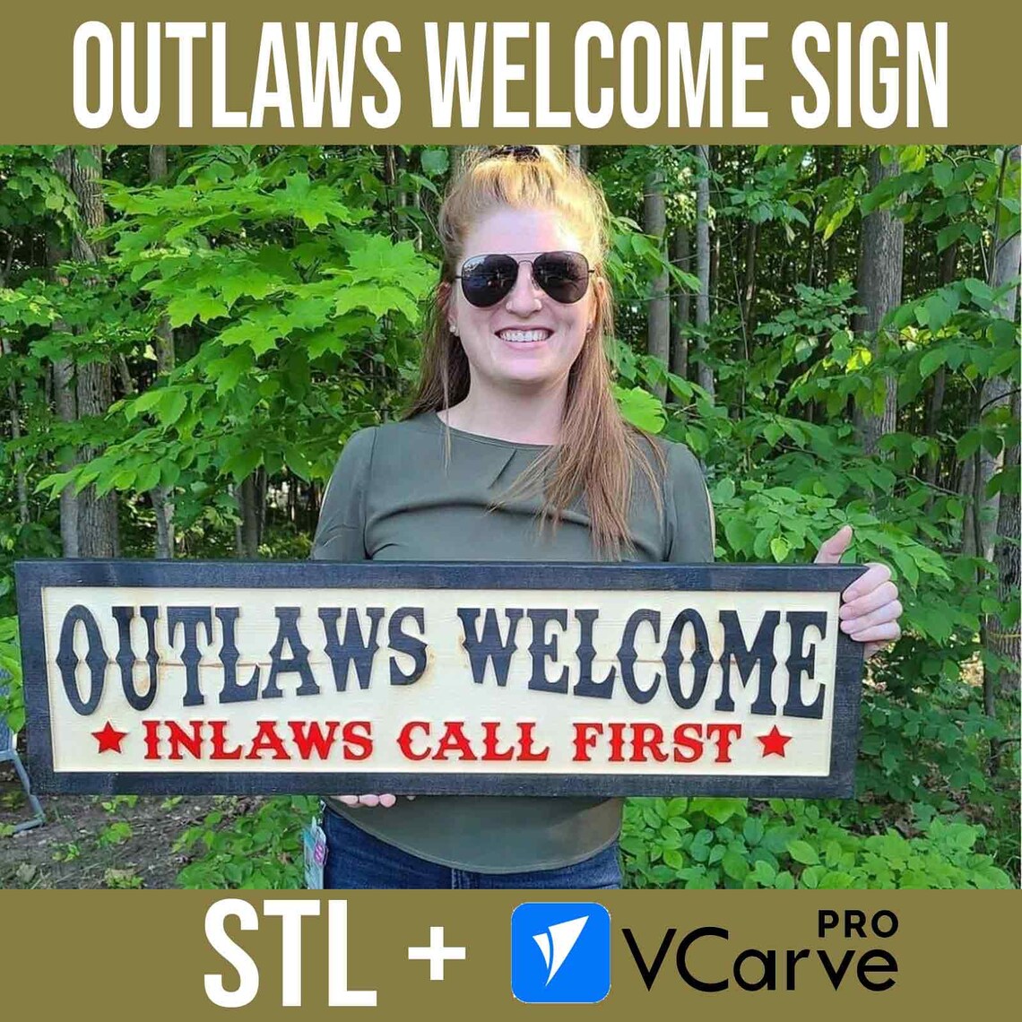 Outlaws Welcome Sign SVG: CNC Carving File (digital Download) - Etsy