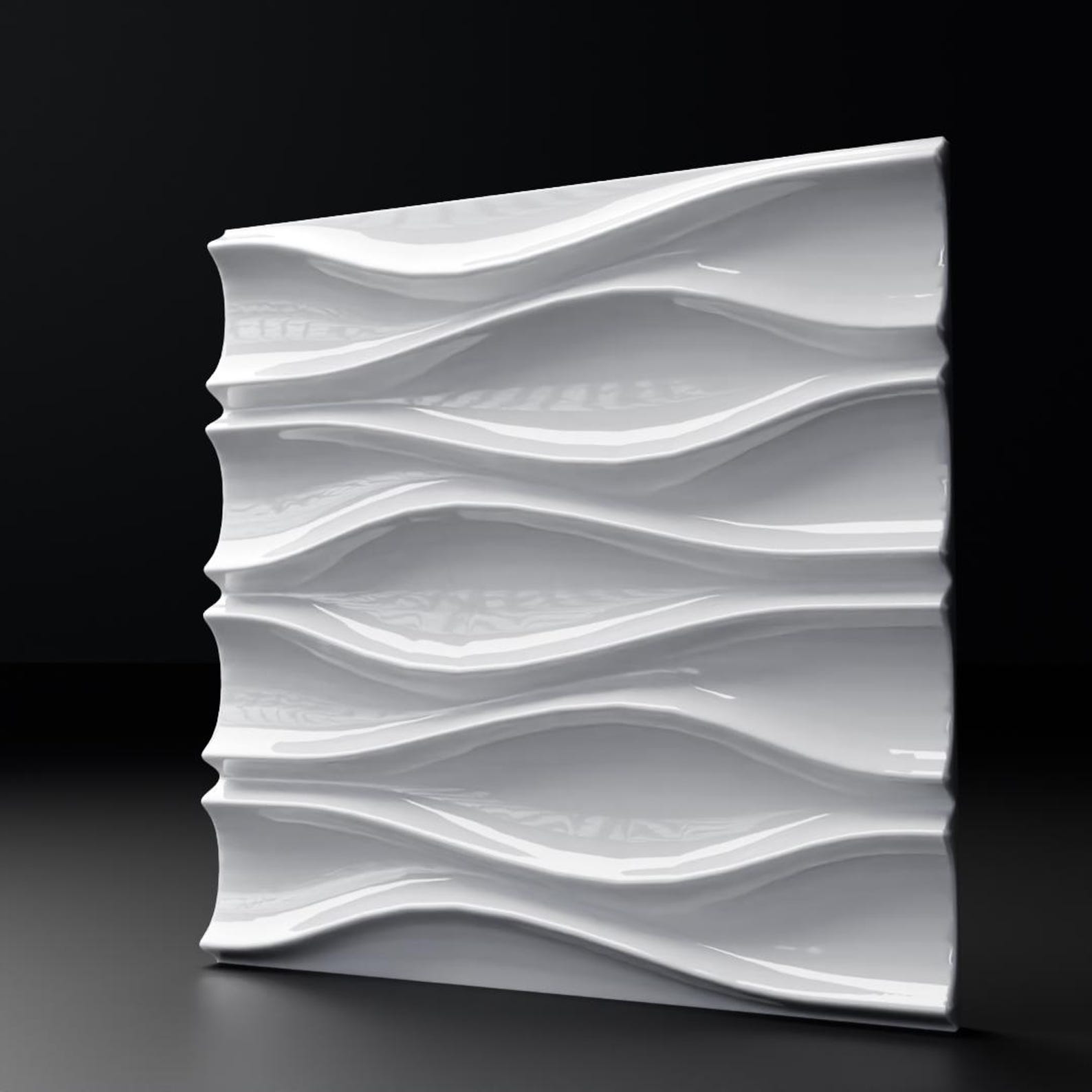 Wispy Waves 3D Wall Panel Design: Tileable CNC STL File (digital ...