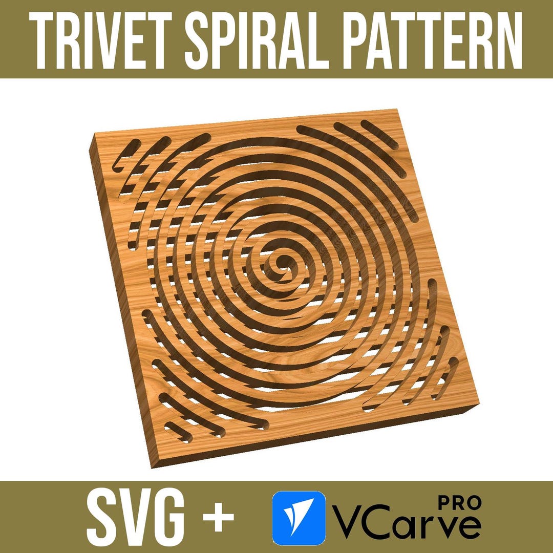 Spiral Trivet Cut File: CNC Wood Coaster Design (SVG, CRV) (digital ...