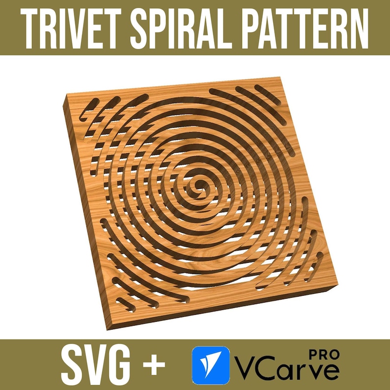 Spiral Trivet Cut File: CNC Wood Coaster Design (SVG, CRV) (digital ...