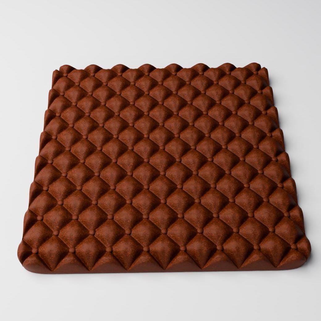 Tufted Leather Cushion 3D STL File: CNC Carve Wood Panel (instant ...