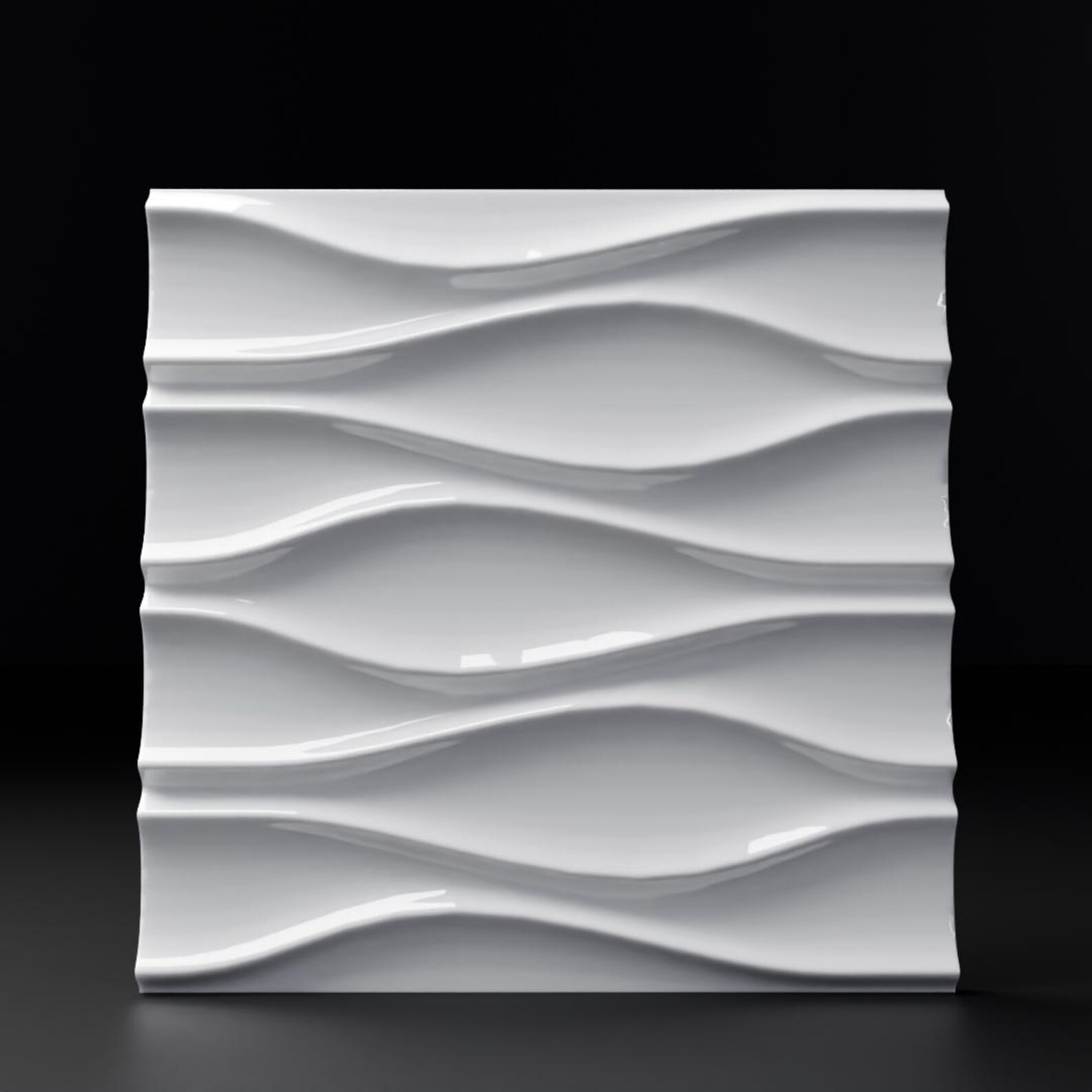 Wispy Waves 3D Wall Panel Design: Tileable CNC STL File (digital ...
