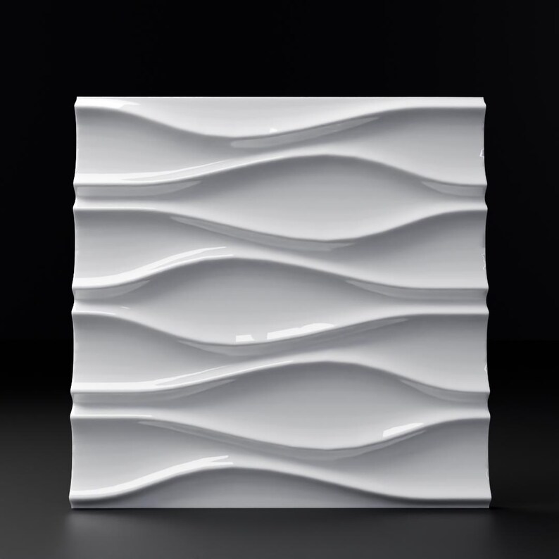 Wispy Waves 3D Wall Panel Design: Tileable CNC STL File (digital ...