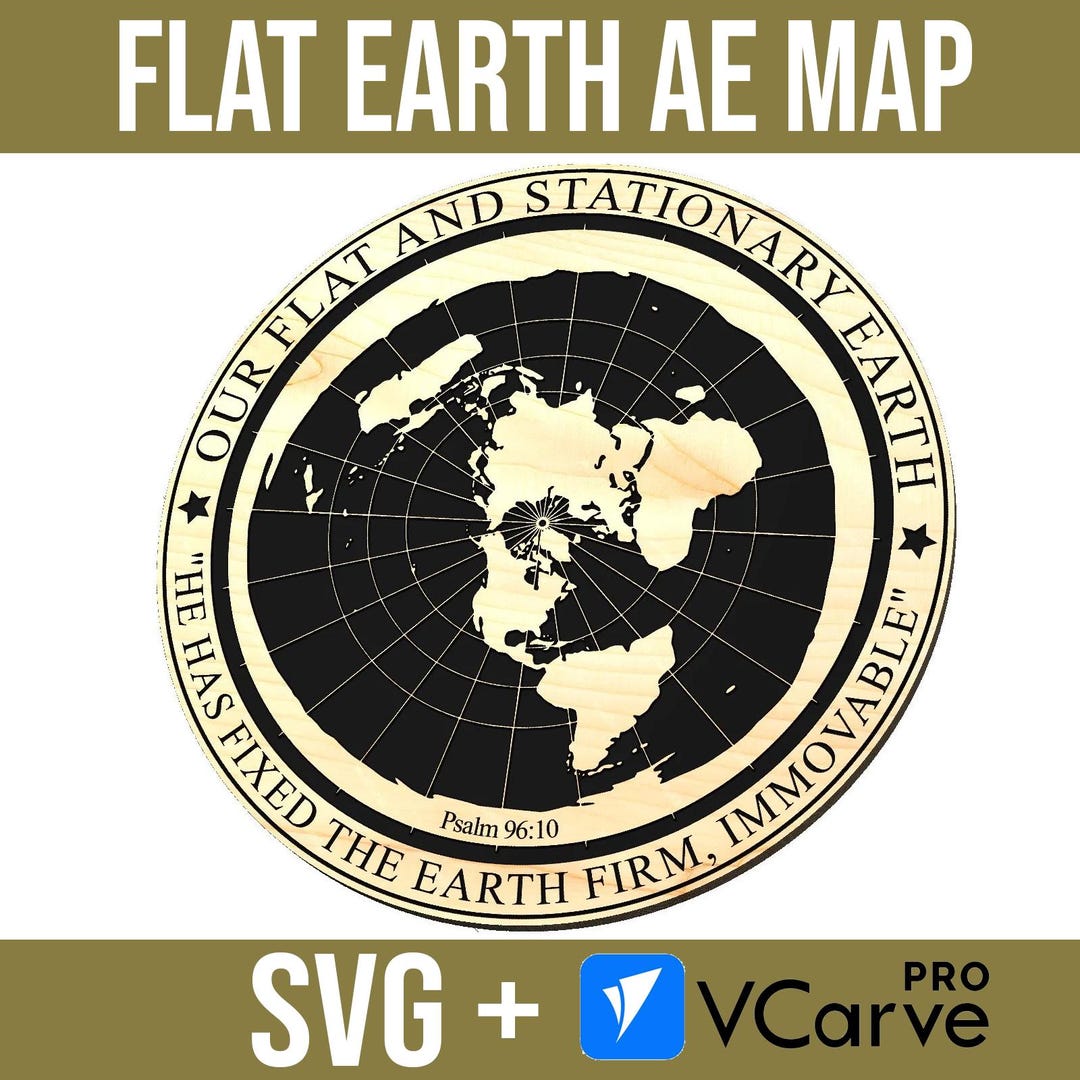 Flat Earth Gleason Map: CNC Carving SVG File (v-carve Pro) - Etsy