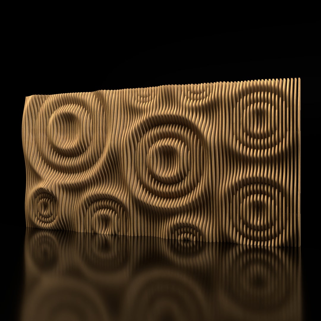 Parametric Wall Art 96 Slat Water Drops Wave 3D Wood for Carving With ...