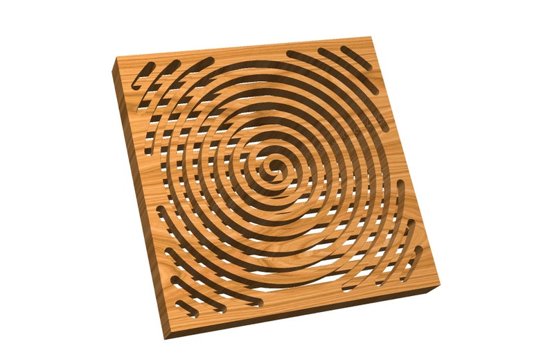 Spiral Trivet Cut File: CNC Wood Coaster Design (SVG, CRV) (digital ...