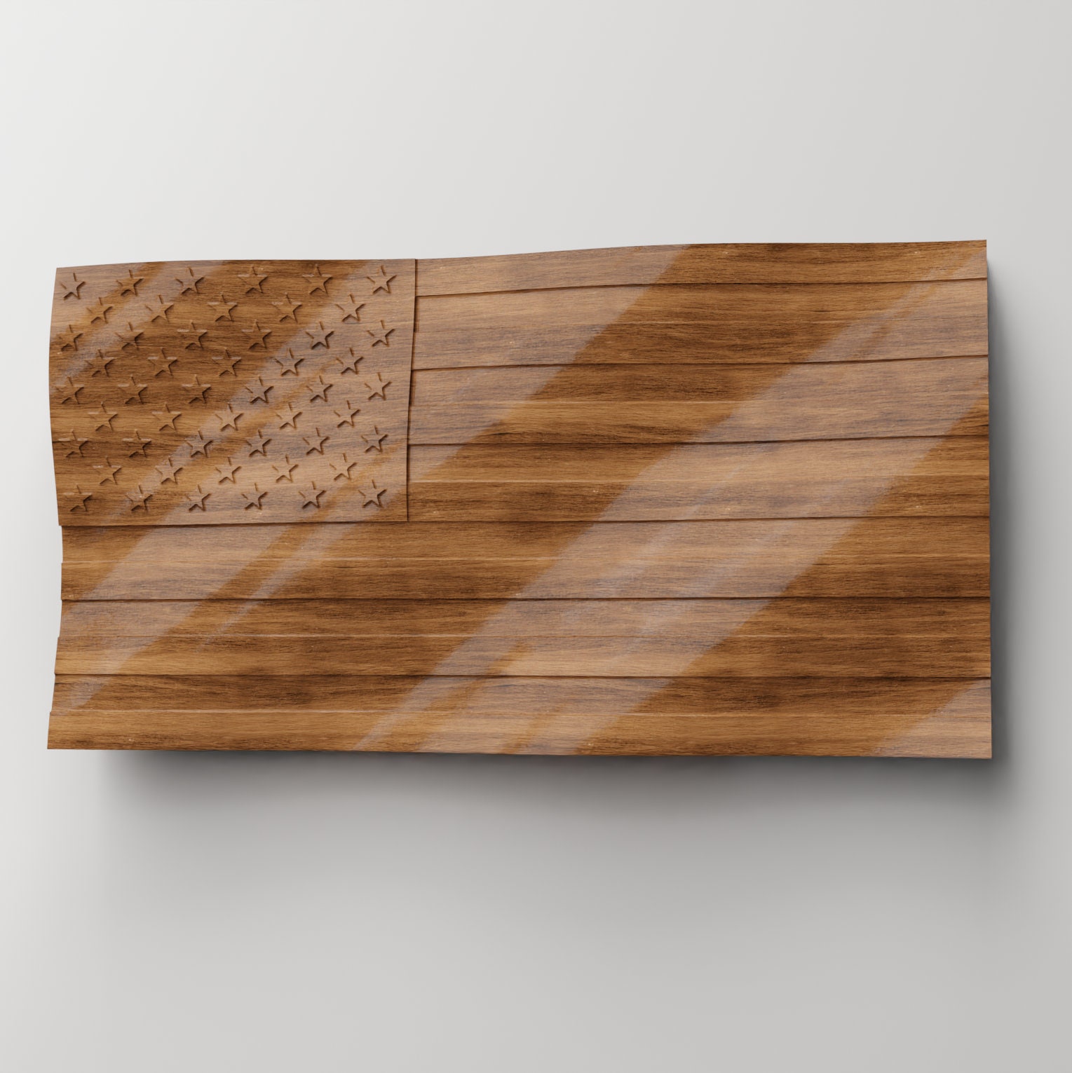 Wavy American Flag 3D Model: CNC Router STL, CRV File (digital Download ...