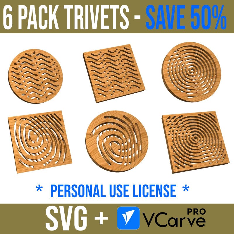 Laser Cut Files Trivets - Etsy