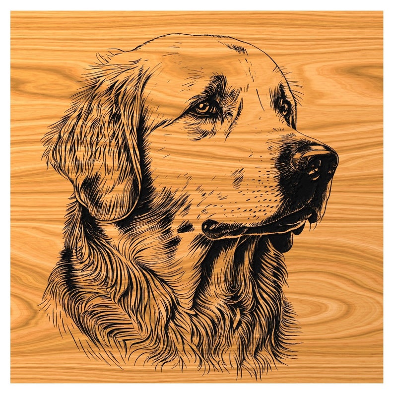 Golden Retriever Dog - Vectric Vcarve Pro File + SVG Vector Pattern for ...